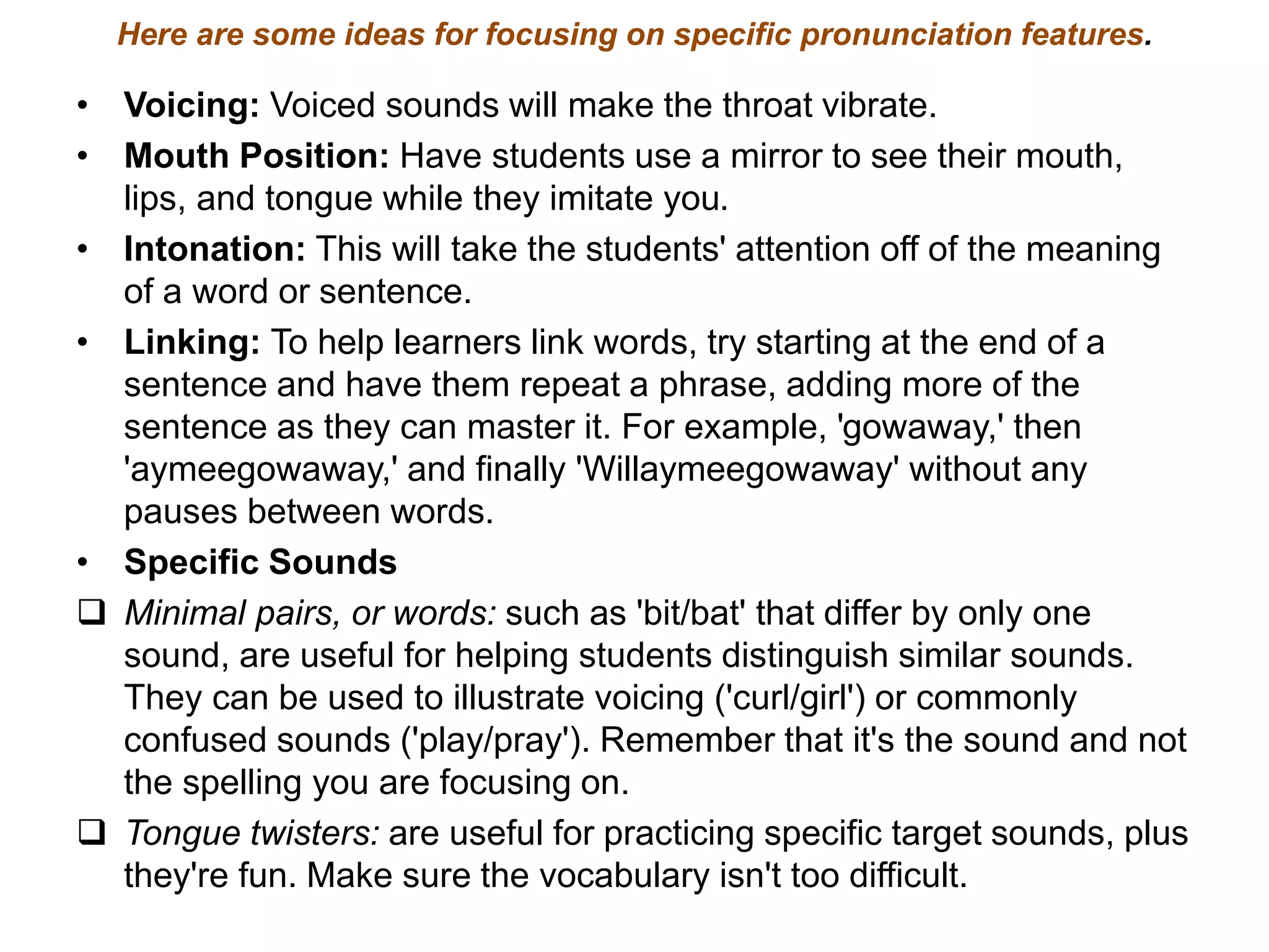 Teaching speaking and pronunciation ppt | PPTX