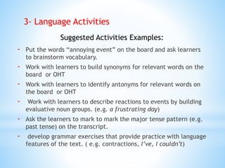 Teaching speaking; a text based syllabus approach | PPSX