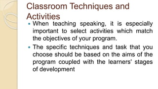 English for Young Learners - Teaching Speaking | PPTX