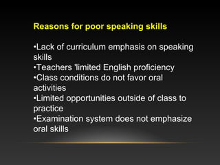 Speaking Skills Teaching | PPT