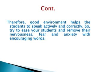 Teaching Speaking in EFL Classroom | PPSX