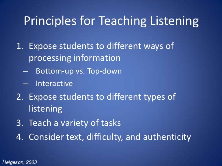 Teaching Speaking & Listening