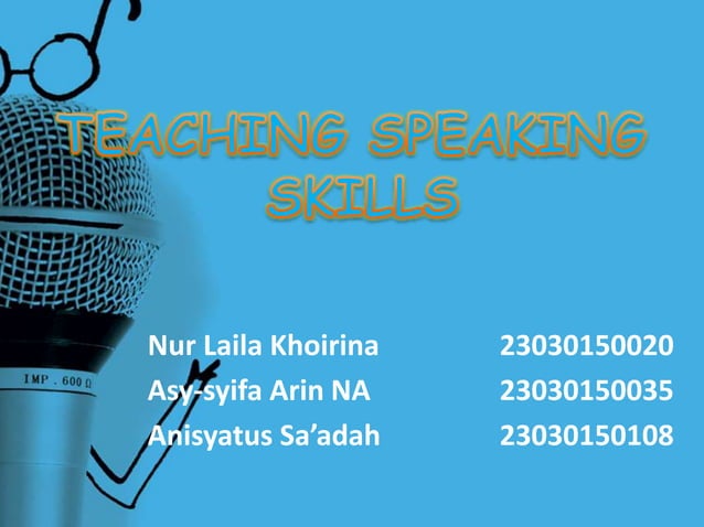 Teaching speaking skills | PPTX