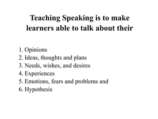 Teaching speaking to older learners | PPTX