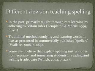 Teaching spelling | PPT