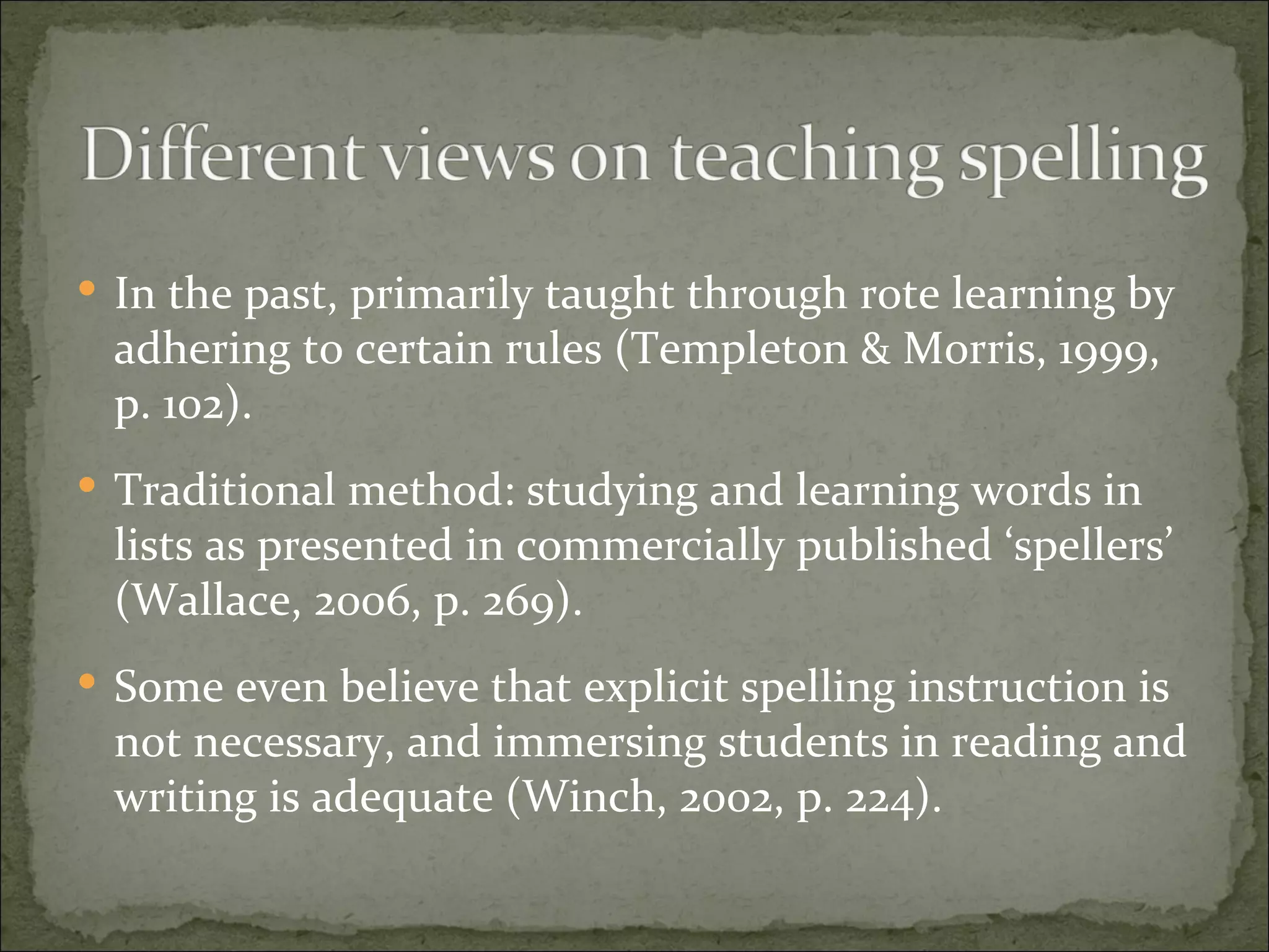 Teaching spelling | PPT