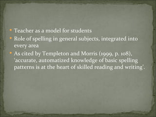 Teaching spelling | PPT