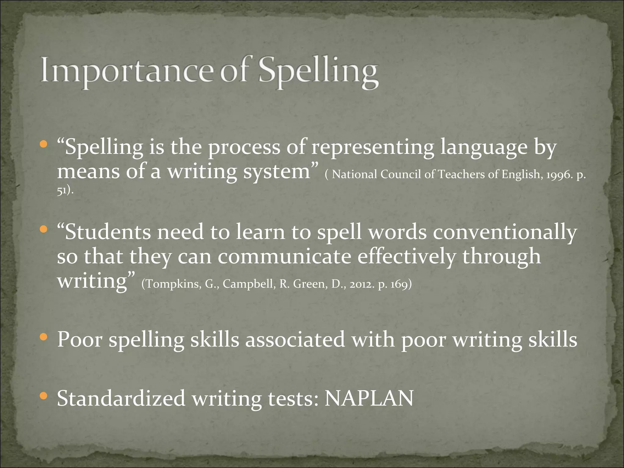 Teaching spelling | PPT
