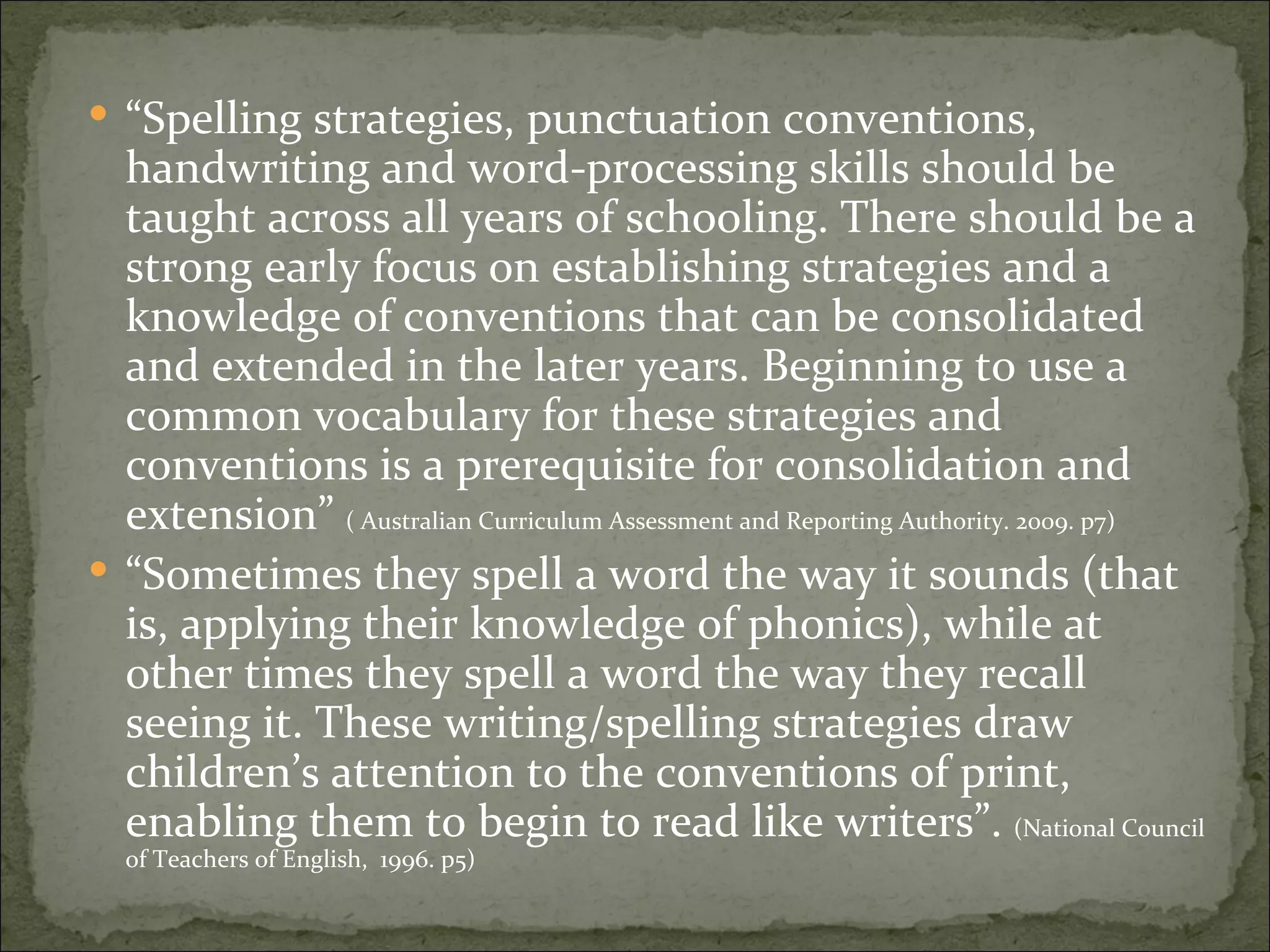 Teaching spelling | PPT