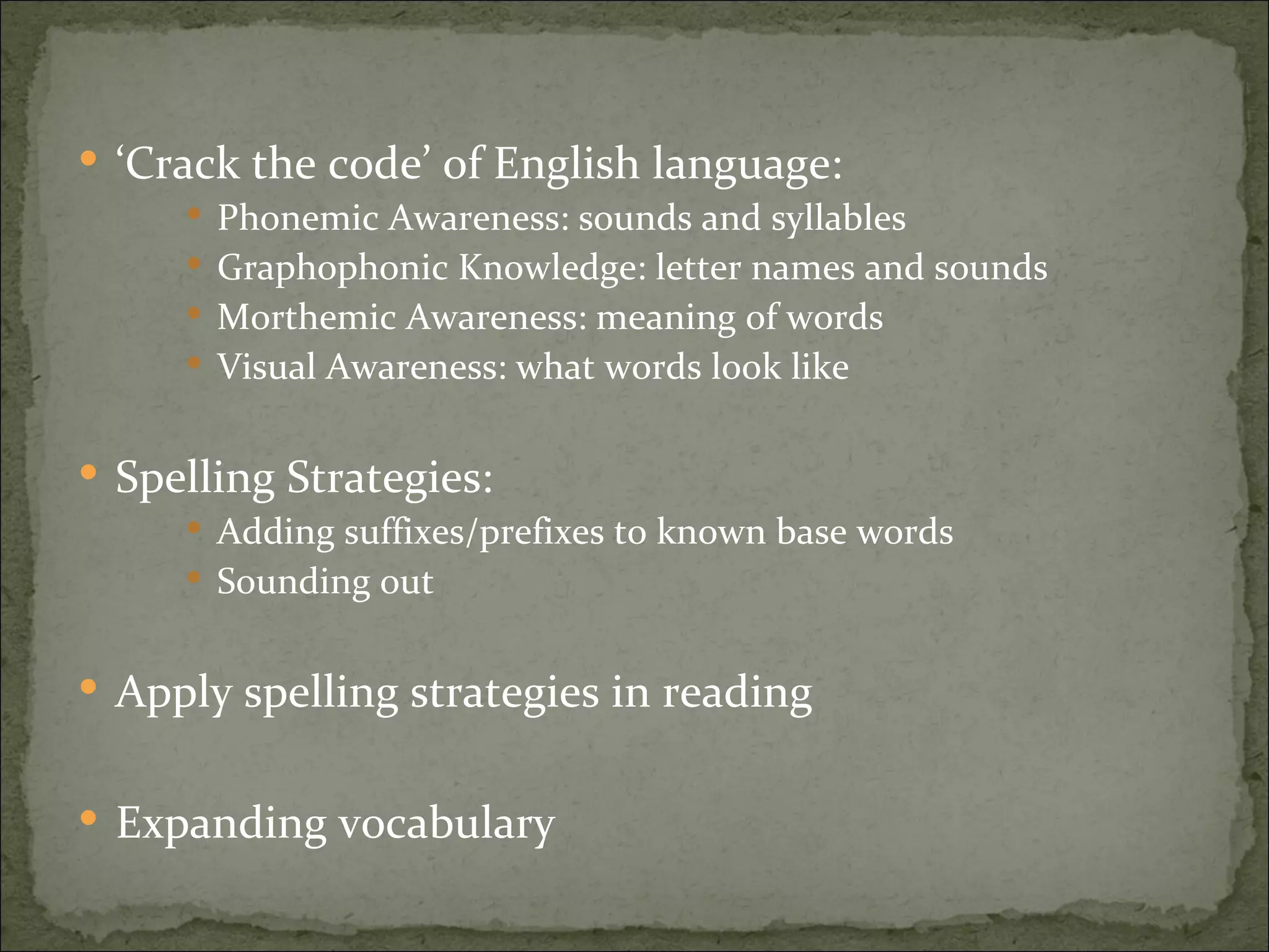 Teaching spelling | PPT