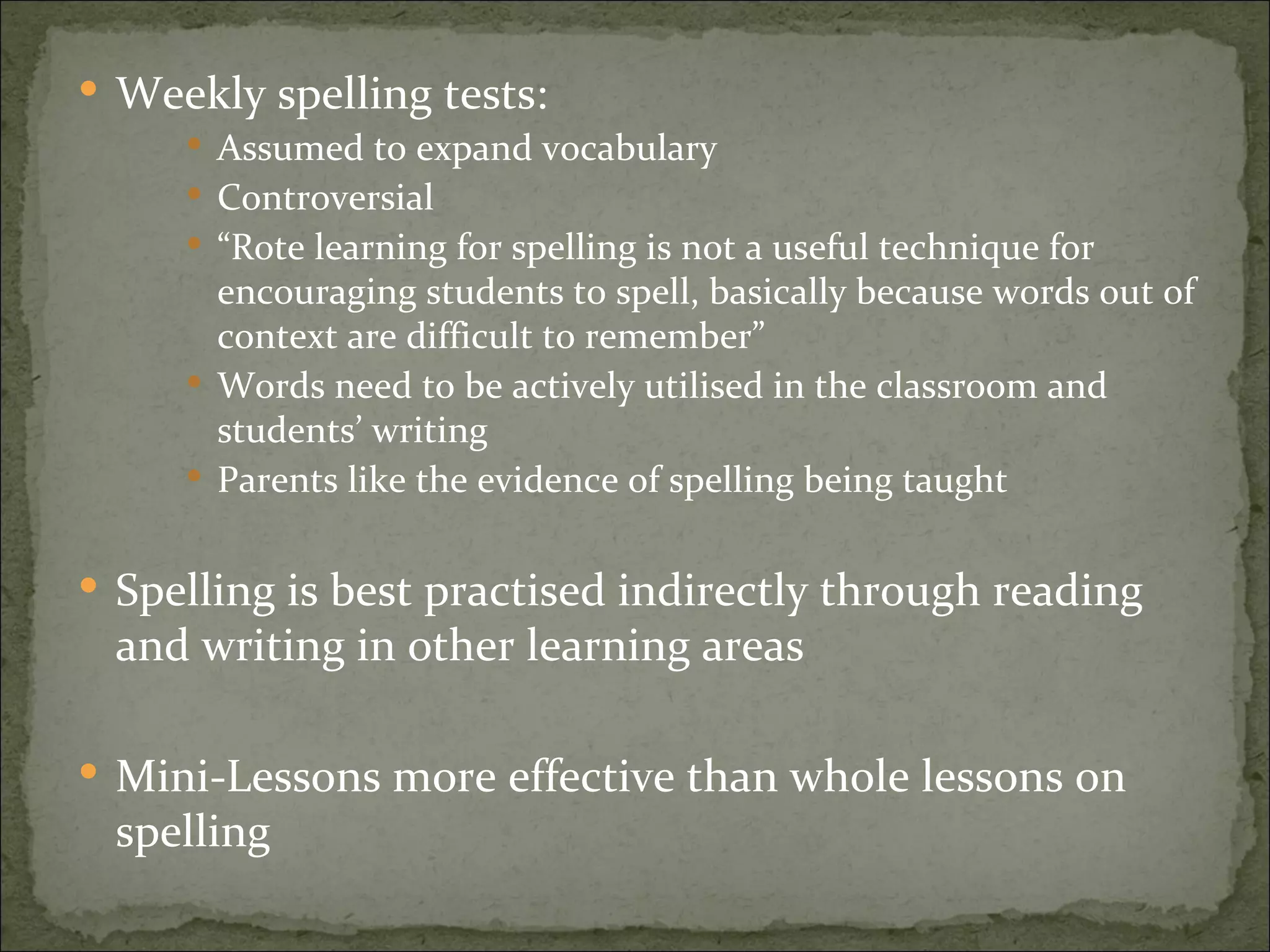 Teaching spelling | PPT