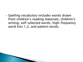 Teaching spelling | PPTX