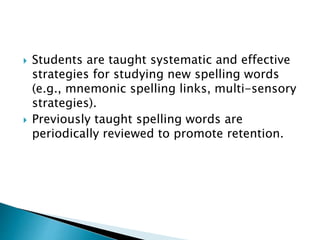 Teaching spelling | PPTX