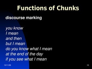 Teaching Spoken English: Words,Chunks and Grammar | PDF