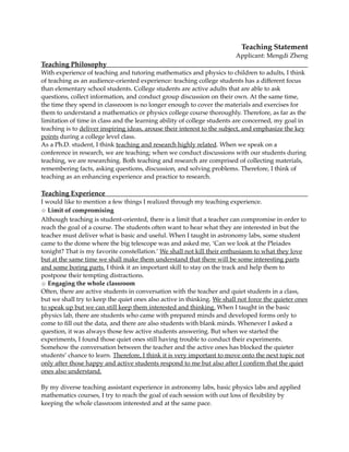 Teaching statement 1 page to bath | PDF
