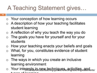 Teaching statement workshop | PPTX