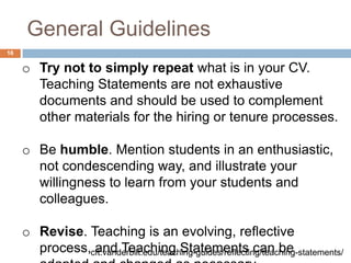 Teaching statement workshop | PPTX