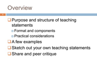 Teaching statement workshop | PPTX