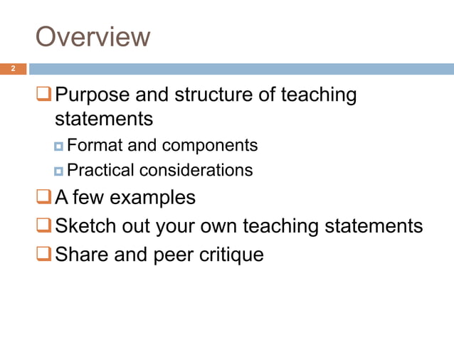 Teaching statement workshop | PPTX