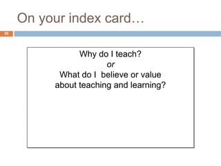 Teaching statement workshop | PPTX