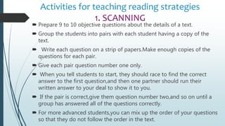 Teaching strategic reading | PPTX