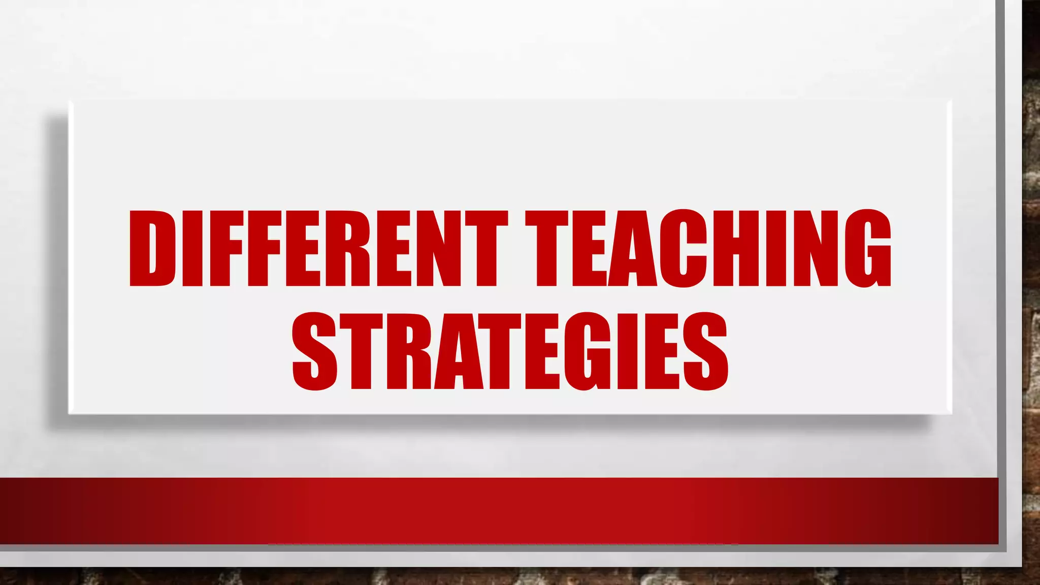 Teaching strategies | PPTX