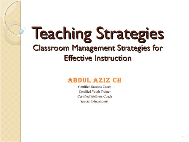 Teaching strategies in Special Education | PPT