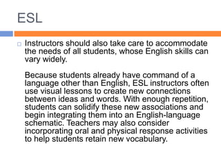 Teaching Strategies for ESL Instructors | PPT