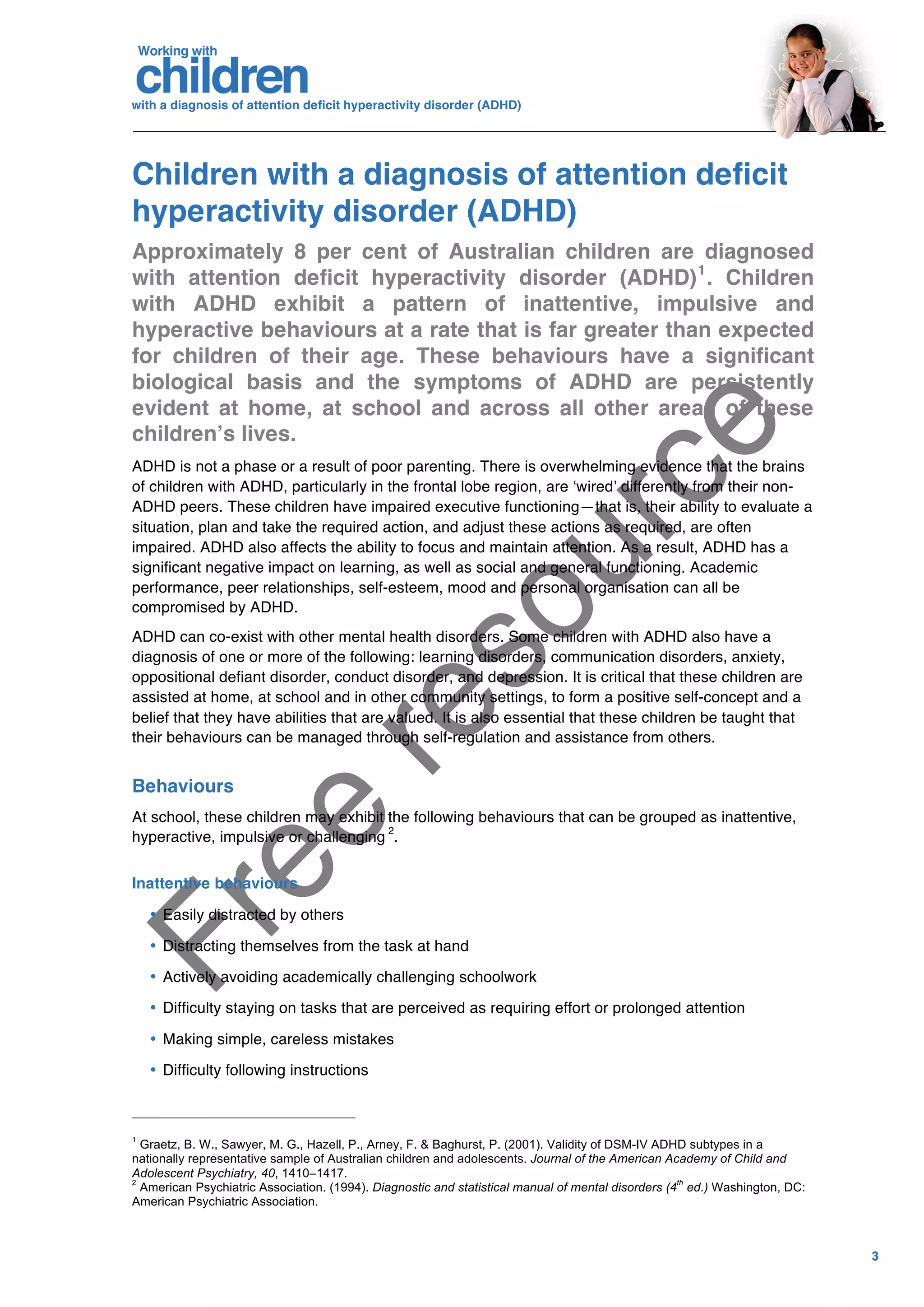 Teaching strategies for students with adhd | PDF