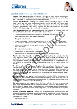 Teaching strategies for students with adhd | PDF