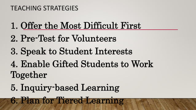 TEACHING STRATEGIES FOR THE LEARNERS WITH DISABILITIES,GIFTEDNESS AND ...