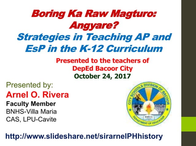 Teaching strategies in AP and EsP | PDF | Professional School ...