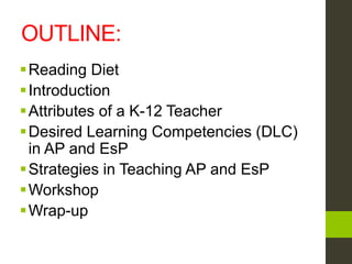 Teaching strategies in AP and EsP | PDF