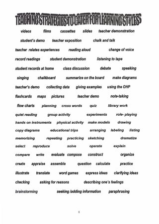 Teaching strategies to cater for different learning styles merged | PDF