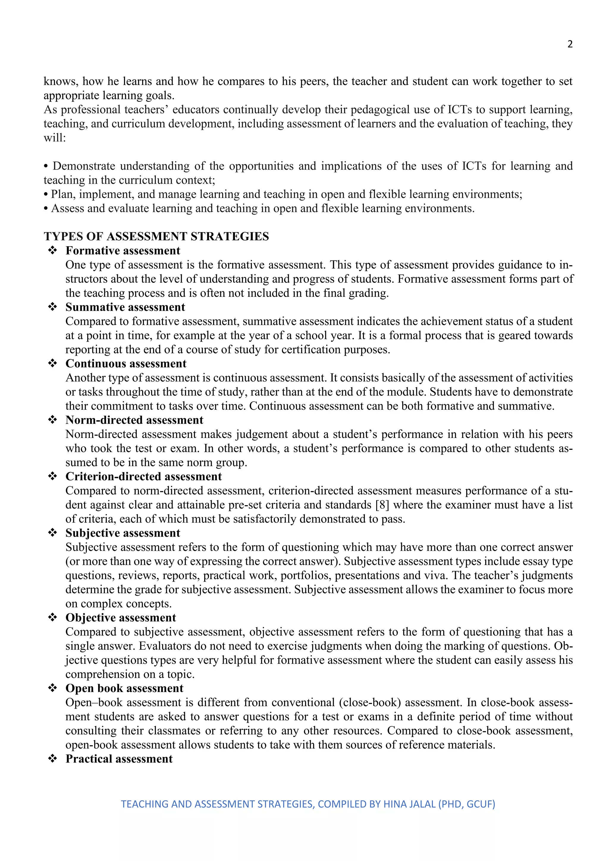 Teaching and assessment strategy | PDF