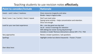 Teaching students to write effective revision notes | PPT