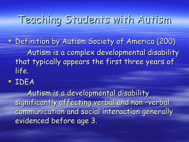 Teaching students with autism | PPT