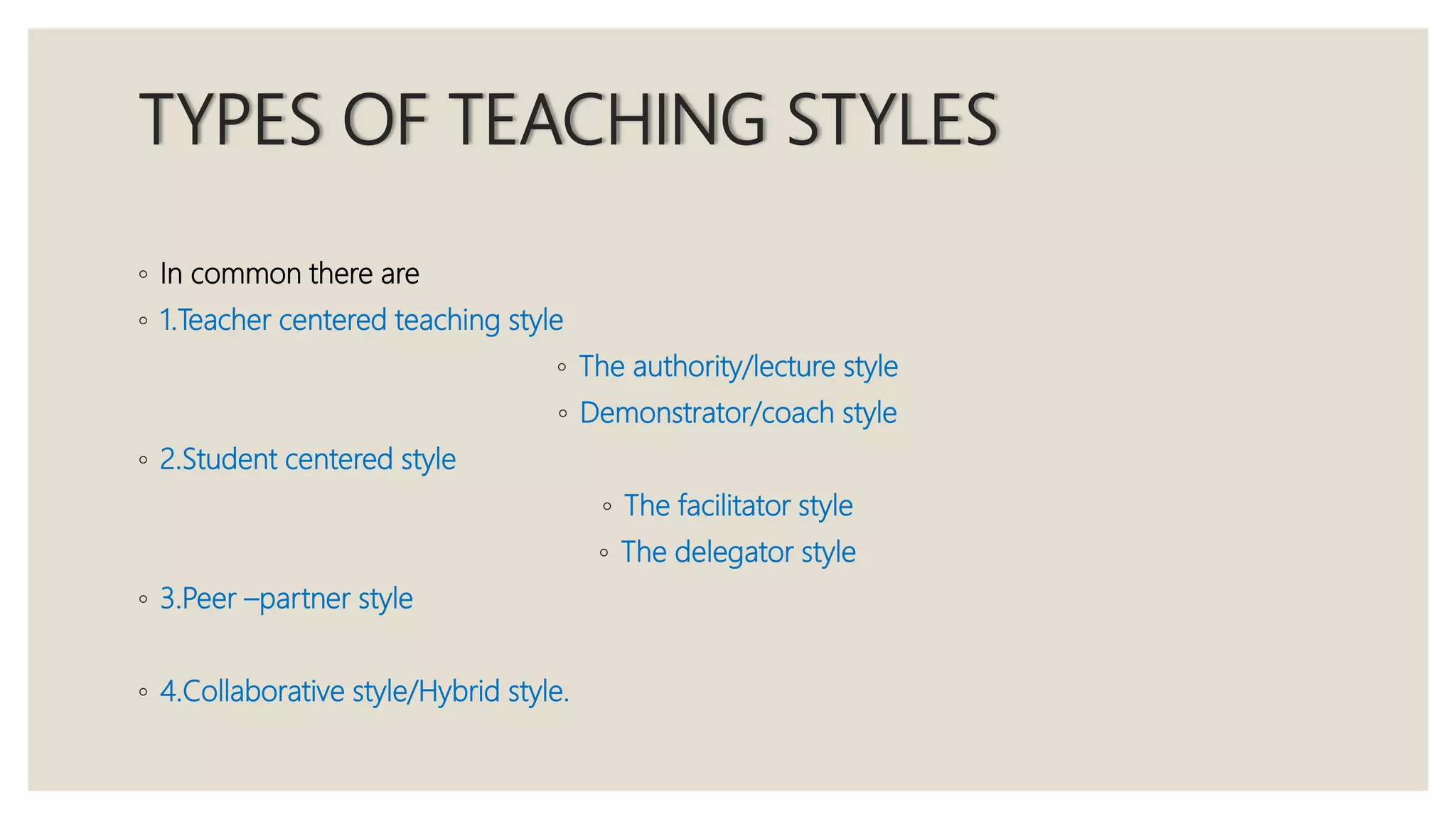 Teaching styles | PPTX
