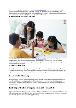 Teaching Styles: Fostering Engaged and Successful Learning Environments ...