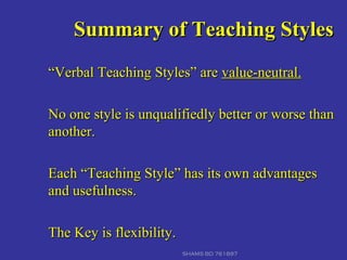 Teaching styles and development interpersonal skill | PPT
