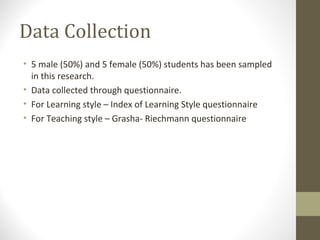 Teaching styles and learning styles | PPT