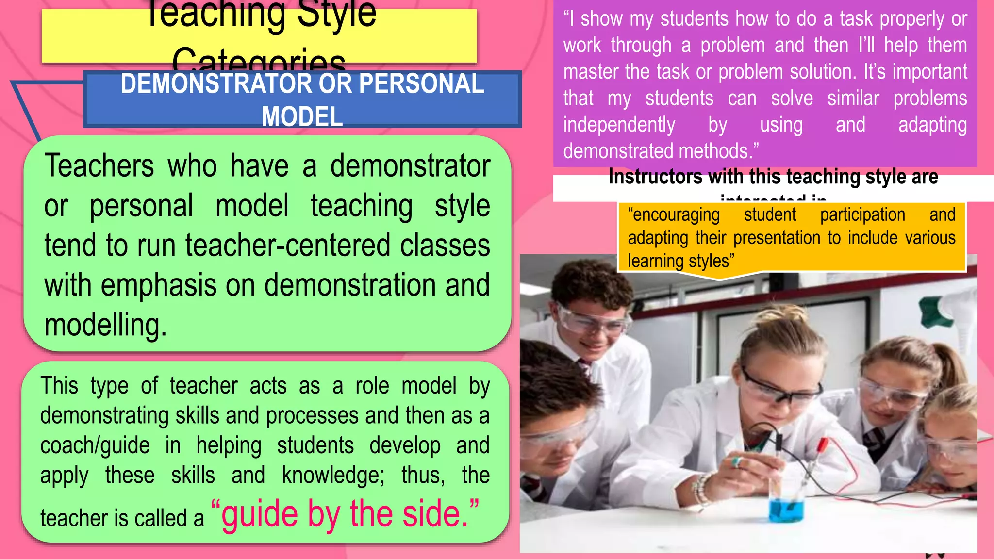 TEACHING STYLES CATEGORIES | PPTX