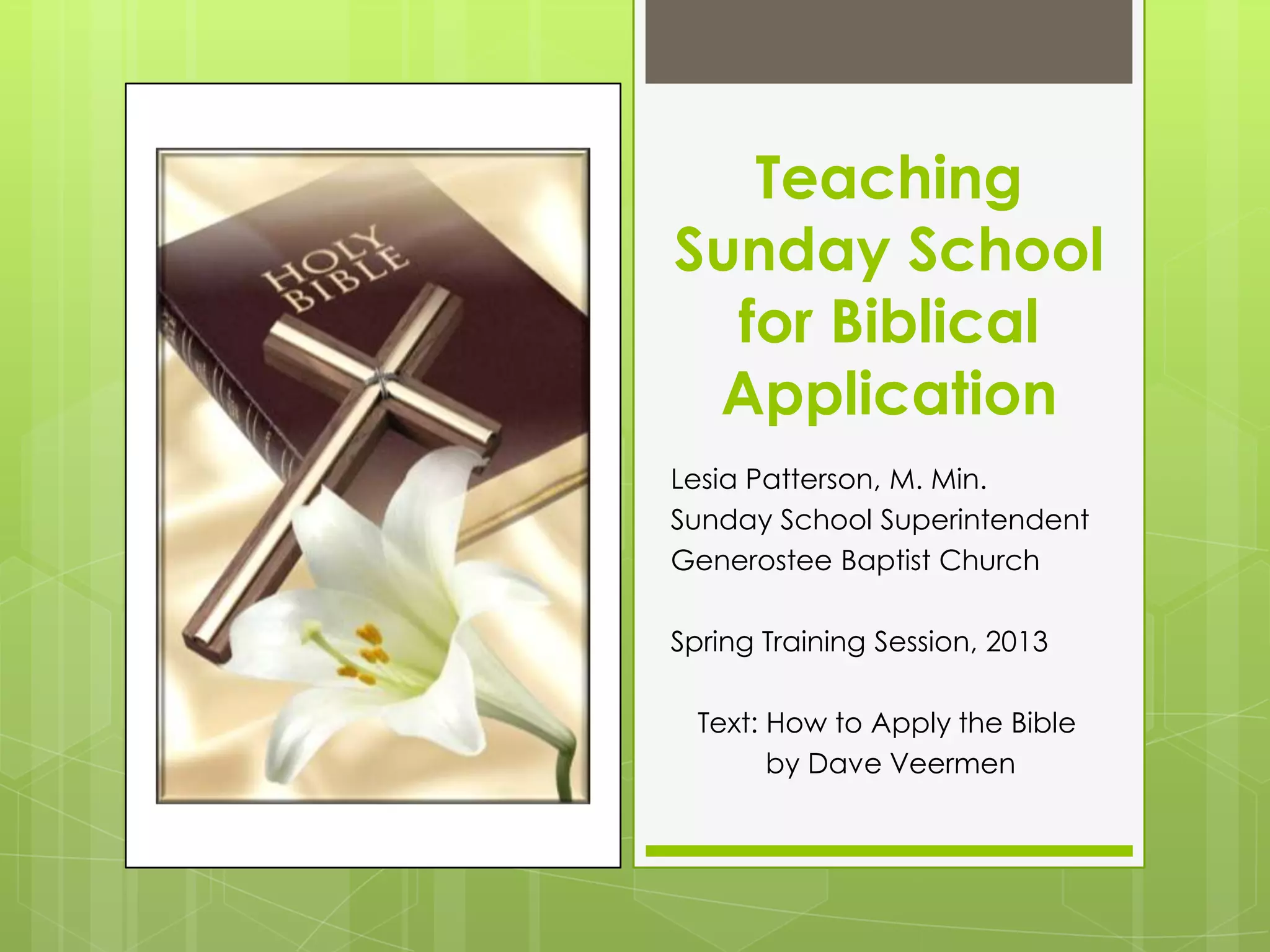 Teaching sunday school for application | PPT