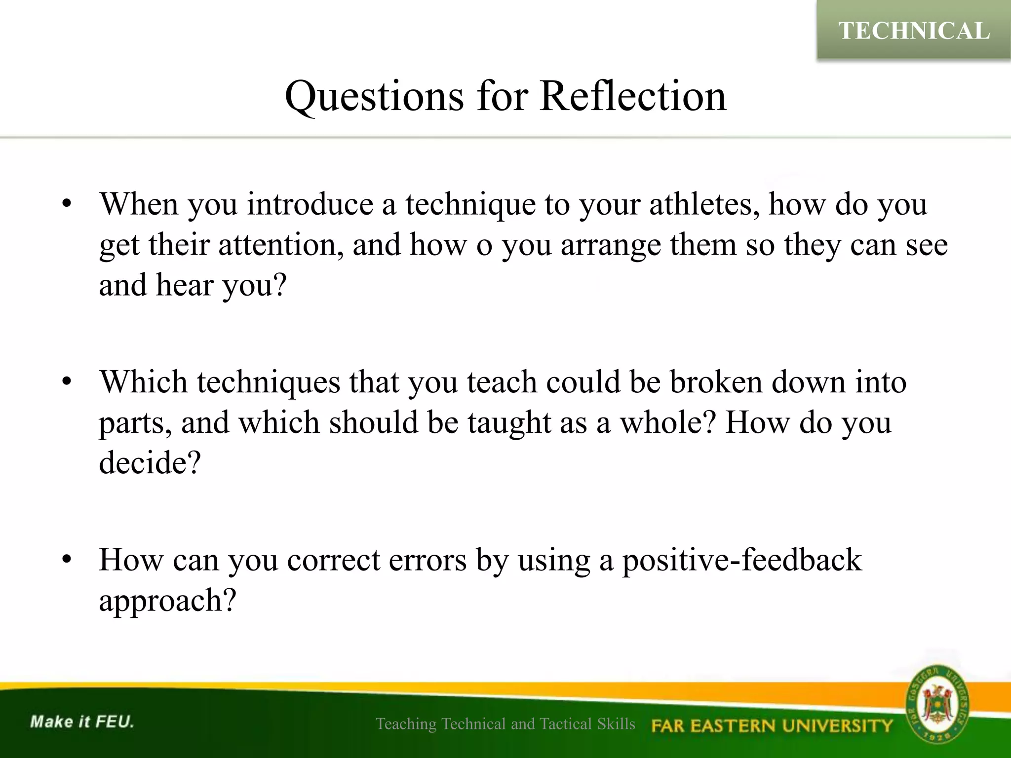 Teaching technical and tactical skills | PDF