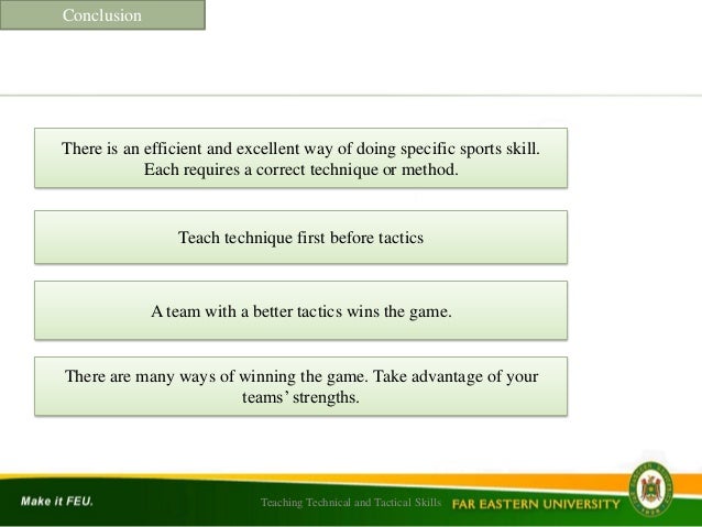 Teaching technical and tactical skills