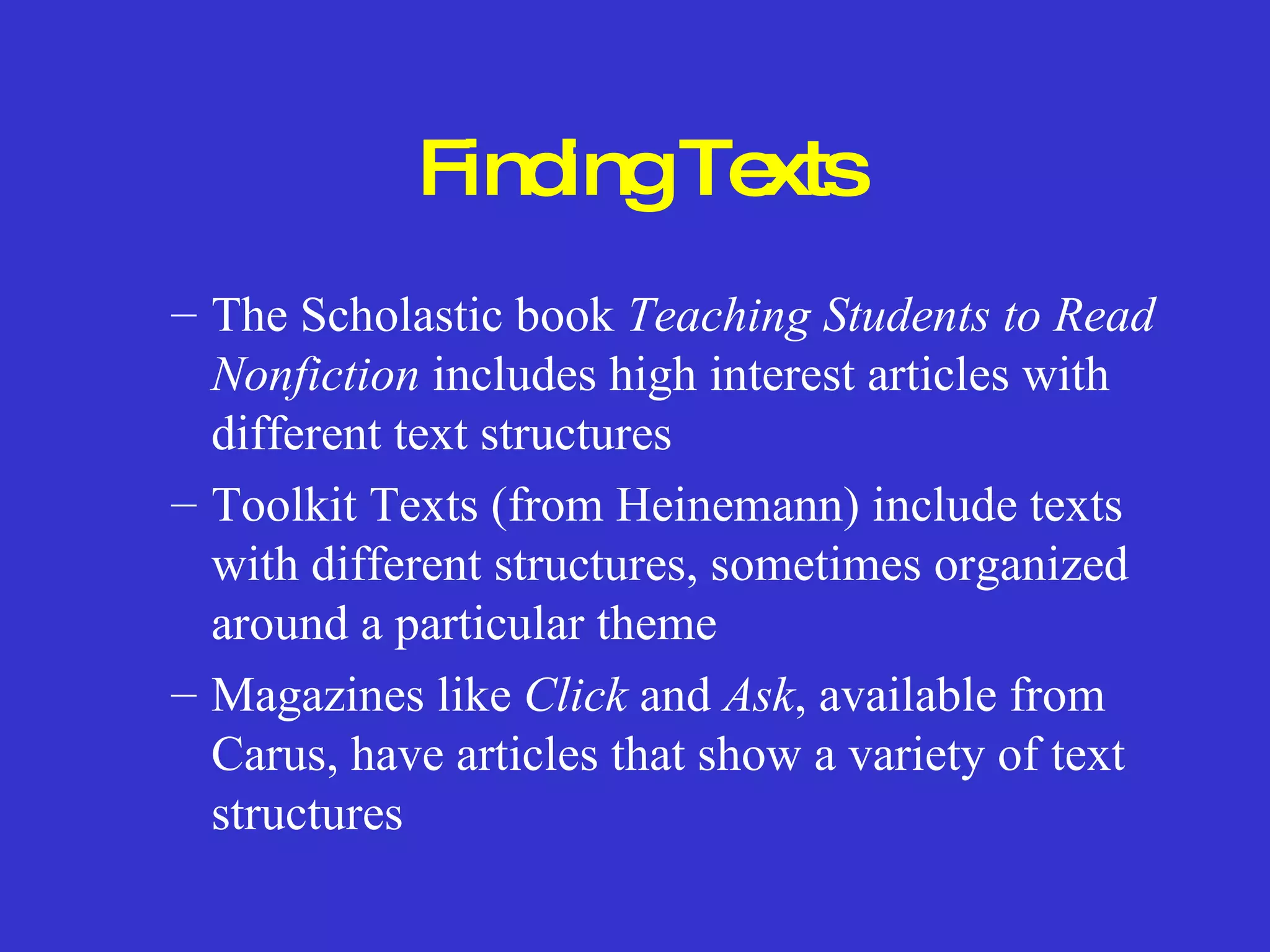 Teaching Text Structure | PPT | Homework and Study | Education