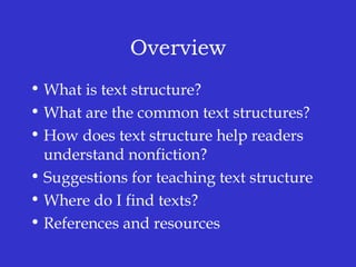 Teaching Text Structure | PPT