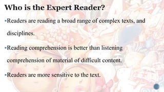EDUC 551 Teaching the expert reader | PPT