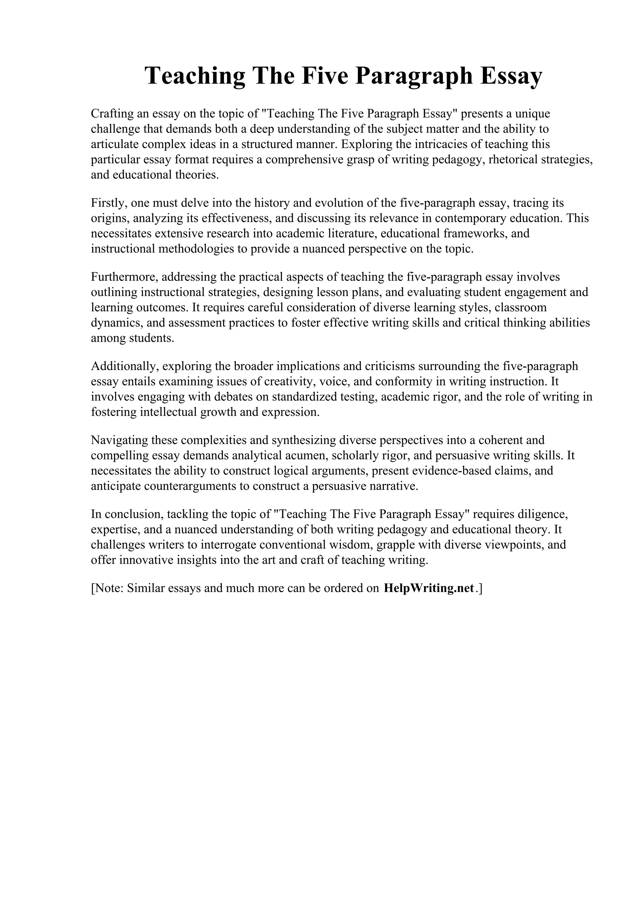 Teaching The Five Paragraph Essay.pdf