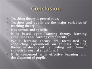 Teaching theories | PPT